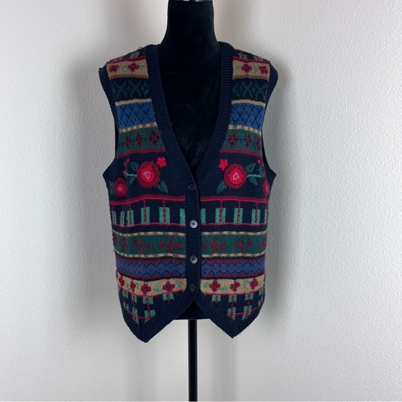 Vintage | Sweaters | Vintage Alfred Dunner Sweater Vest Womens Large ...